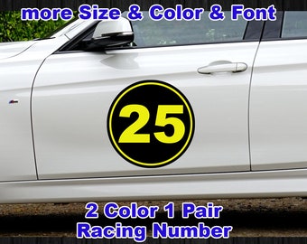 2x Custom Number Circle Rally Racing Decal Vinyl Sticker | Etsy