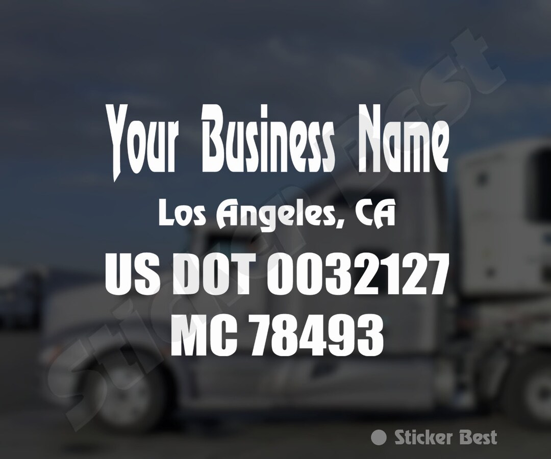 Custom Trucking Decal Trucking Sticker US DOT MC Number Truck - Etsy