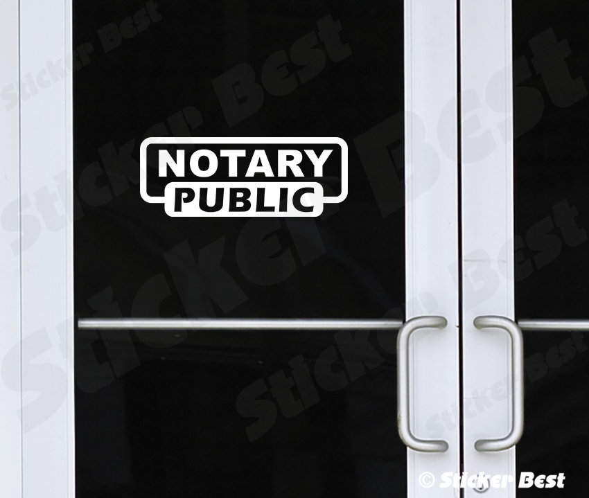 Notary Public Decal Sticker Business Store Shop Door Window - Etsy