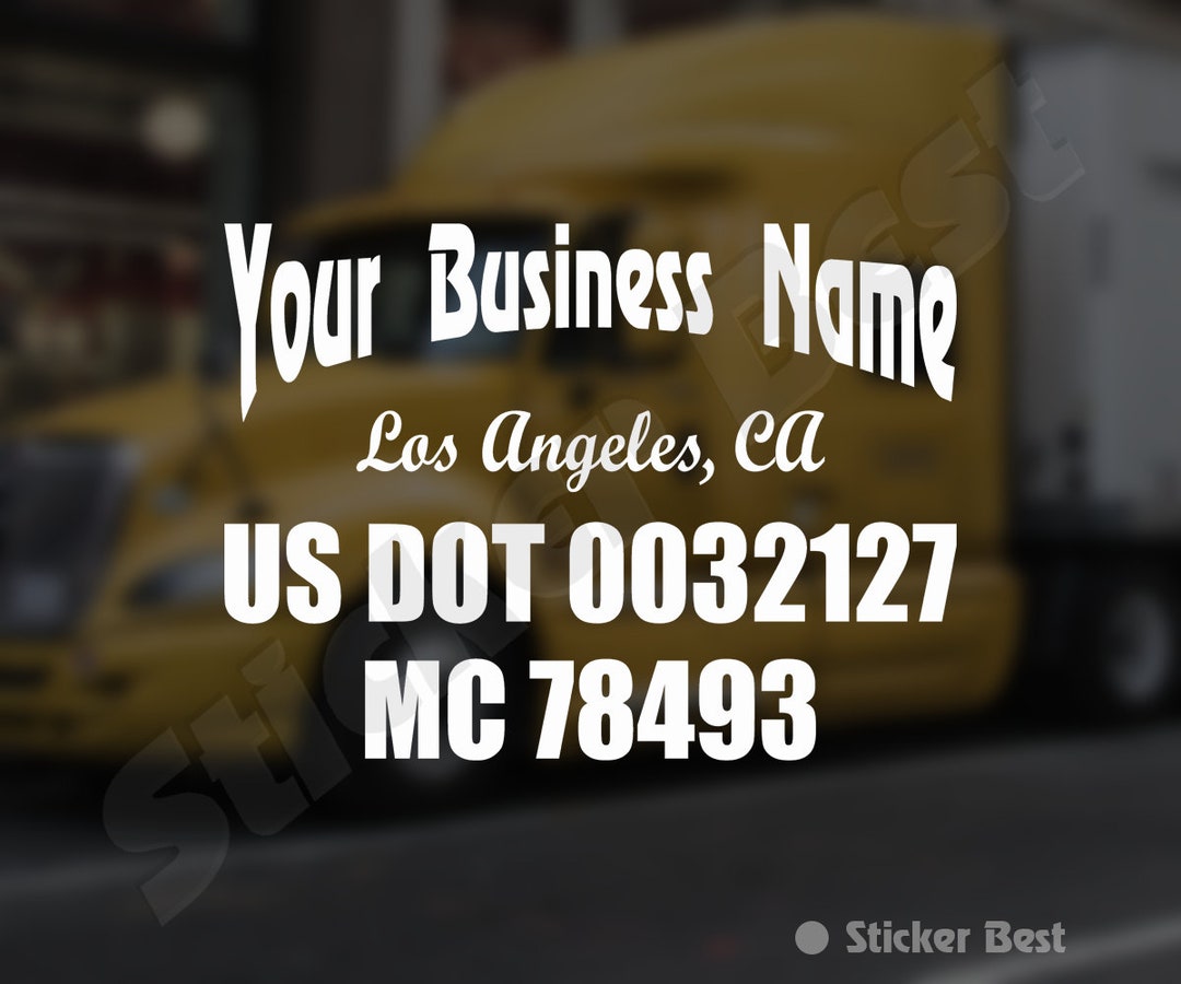 Custom Trucking Decal Trucking Sticker US DOT MC Number Truck Lettering ...