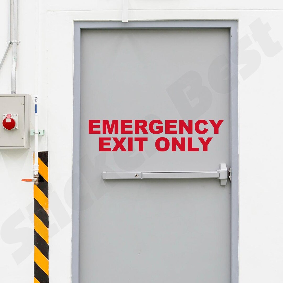 EMERGENCY EXIT ONLY Decal Sticker Business Store Shop Door Window Wall ...