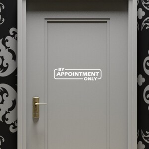 By Appointment Only Decal Vinyl Sticker Door Window Wall Sign | Etsy