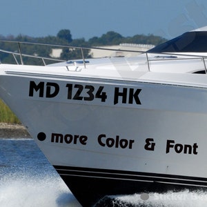 Custom Boat Registration Decal Vinyl Sticker Jet Ski Kayak Boat Letter ...