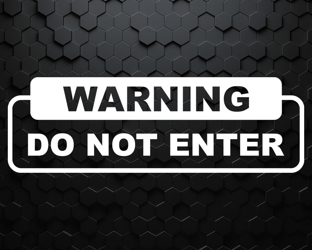 Do Not Enter Warning Decal Sticker Business Store Shop Window | Etsy