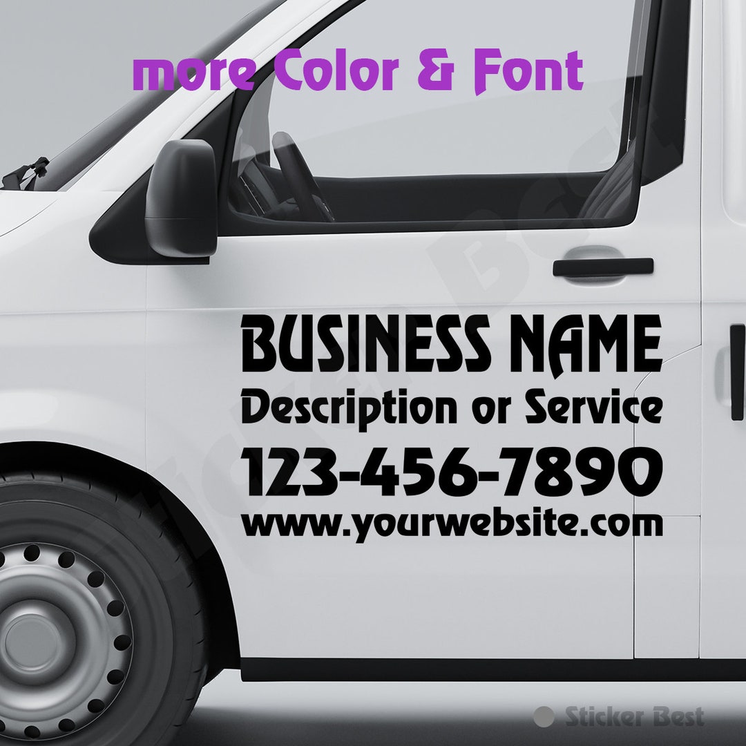 2 Set Custom Auto Sign Decals Sticker Auto Door Sign Auto Door Sign ...