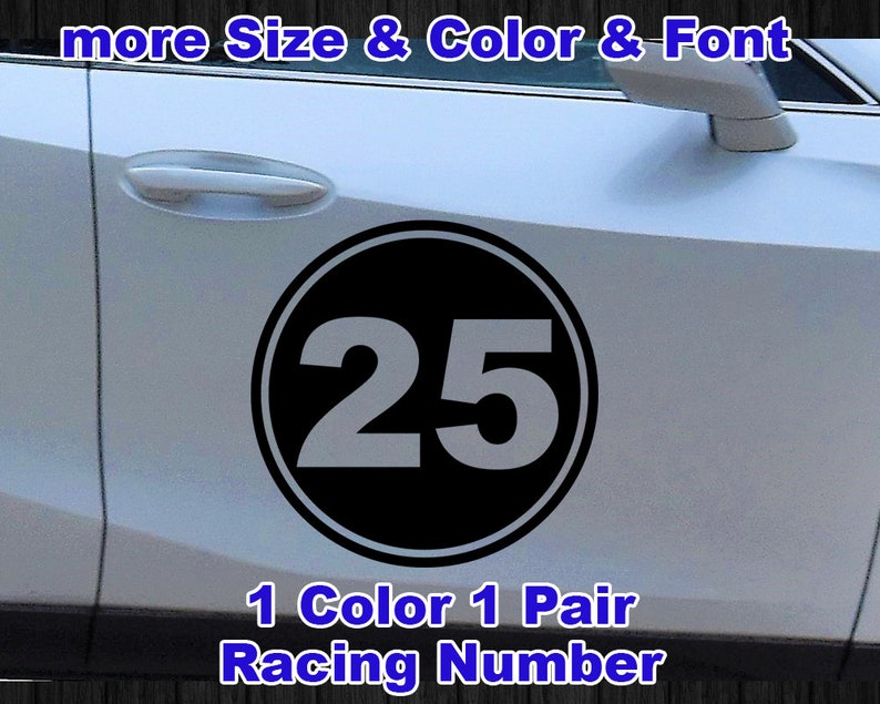2x Custom Number Circle Rally Racing Decal Vinyl Sticker | Etsy