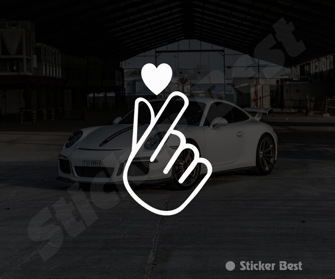 Korean Finger Heart Decals Sticker Car Auto Window Door Wall Laptop ...
