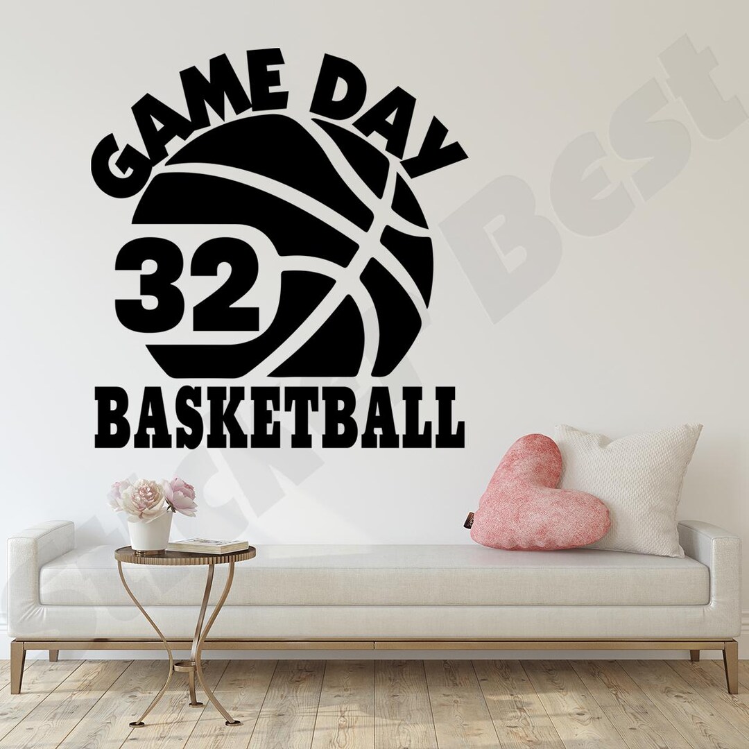 Basketball With Number Decal Basketball Decal Basketball Sticker Basket ...
