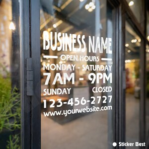 Open Hours Decal - Open Hours Vinyl Sticker - Open Hours Sign Decals ...