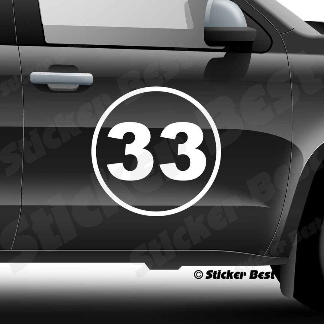 2x Racing Number Decals Vinyl Stickers - Etsy