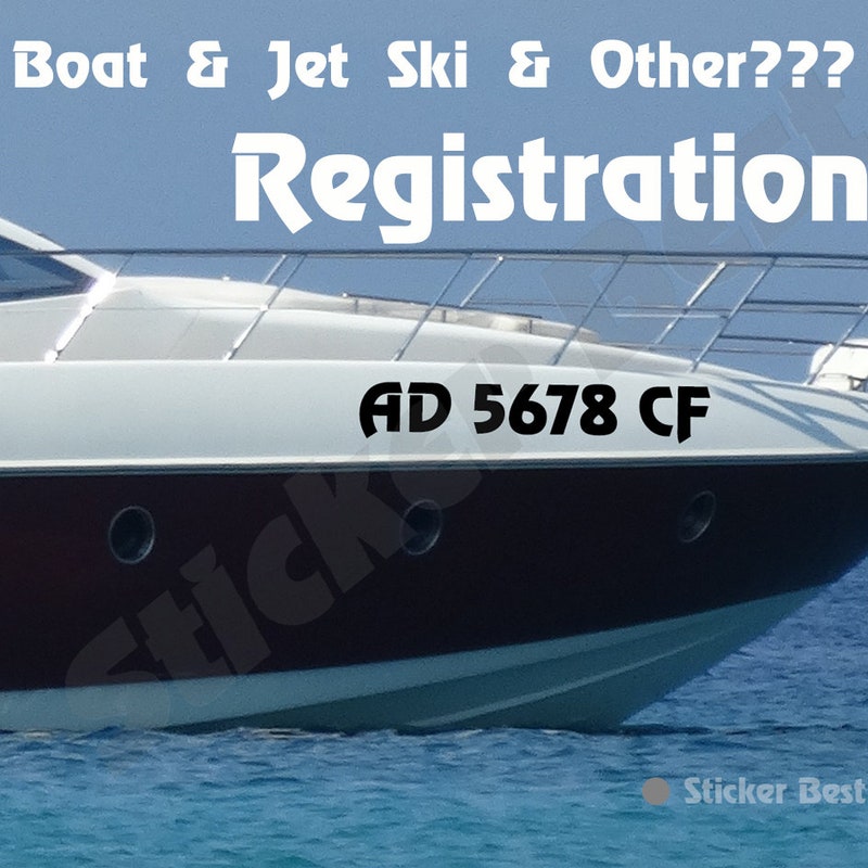 Boat Registration Decal - Etsy