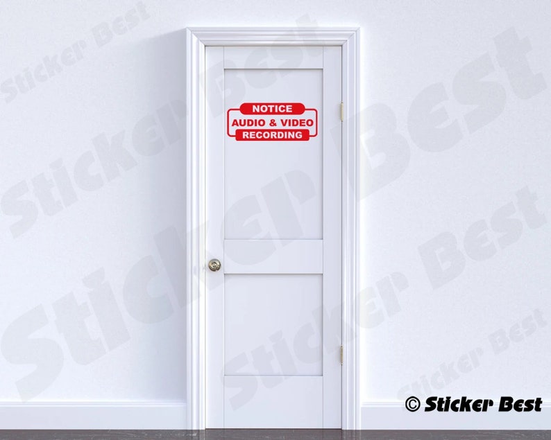Audio & Video Recording Notice Decals Sticker Door Window Wall - Etsy