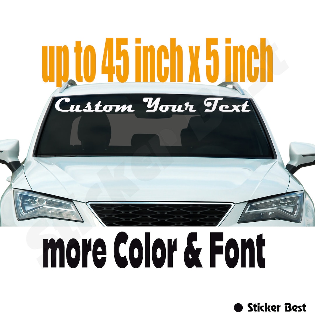 Custom Text Windshield Decal Auto Car Your Text Decals Sticker - Etsy