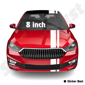 8" Auto Racing Stripes Decals Car Body Hood Trunk Graphics Vinyl Decals ...