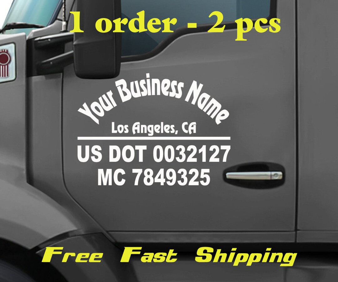 Custom Trucking Decal Trucking Sticker US DOT MC Number Truck Lettering ...