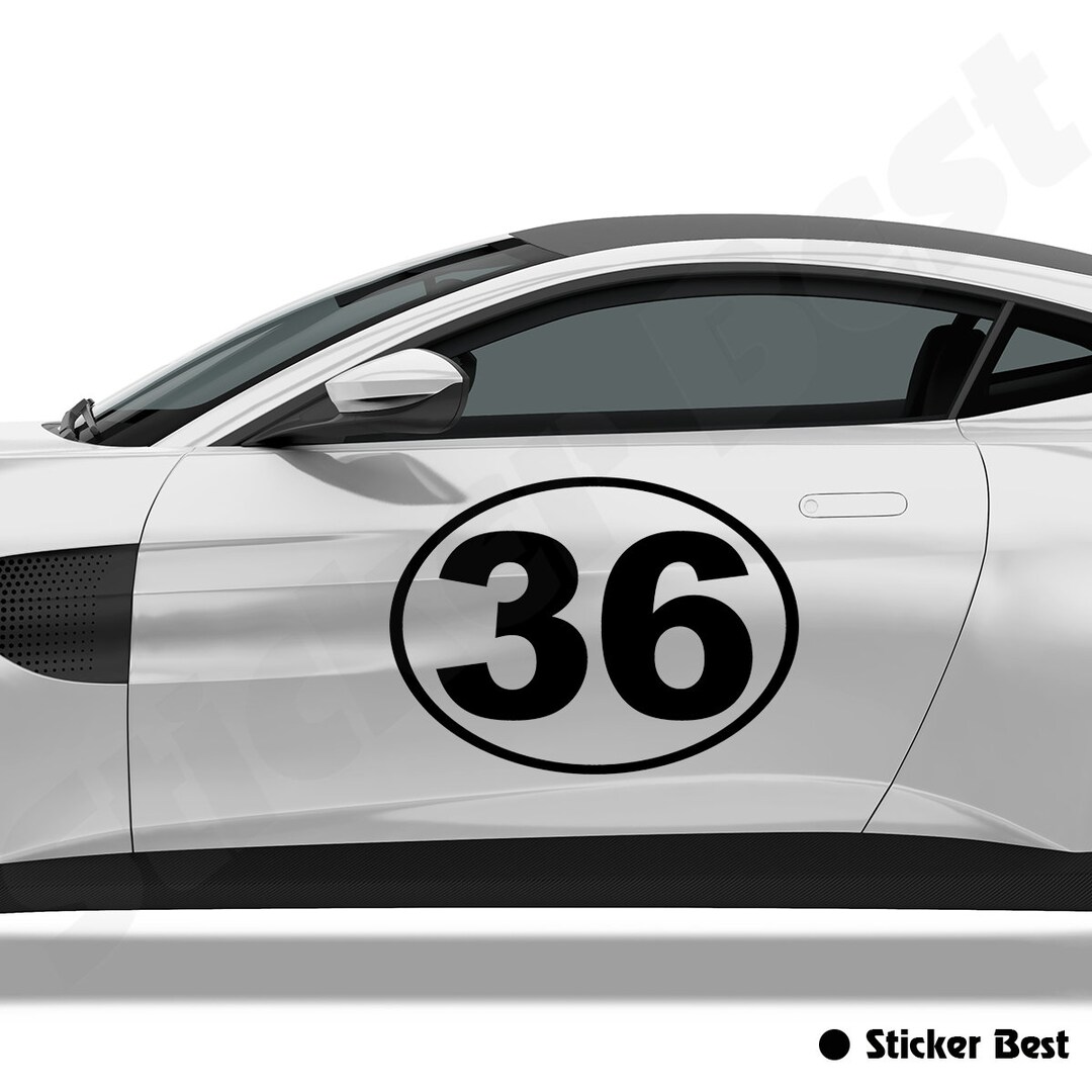 2x Rally Racing Custom Number Oval Decals Vinyl Stickers - Etsy