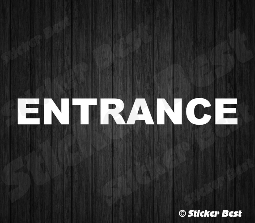 ENTRANCE Sign Decal Sticker Business Store Shop Door Window - Etsy