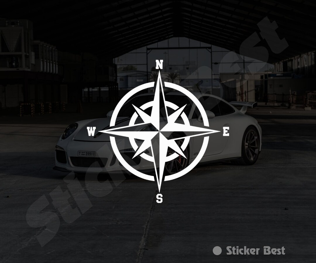 Compass Decal Sticker Car Auto Window Door Wall Laptop Decal Vinyl ...