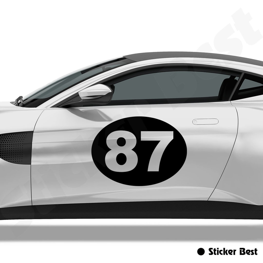 2x Custom Number Oval Rally Racing Decals Vinyl Stickers - Etsy Canada