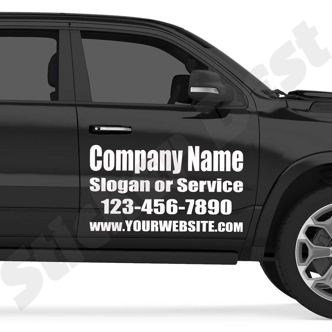 2x Custom Car Sign Decals Sticker Auto Door Window Business Sign - Etsy