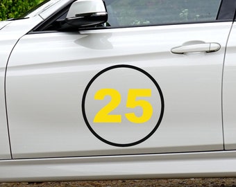 2x Custom Number Circle Rally Racing Decal Vinyl Sticker | Etsy
