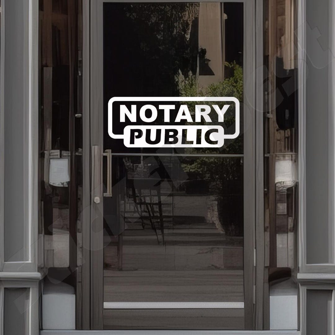 Notary Public Decal Sticker Business Store Shop Door Window Wall Decals ...