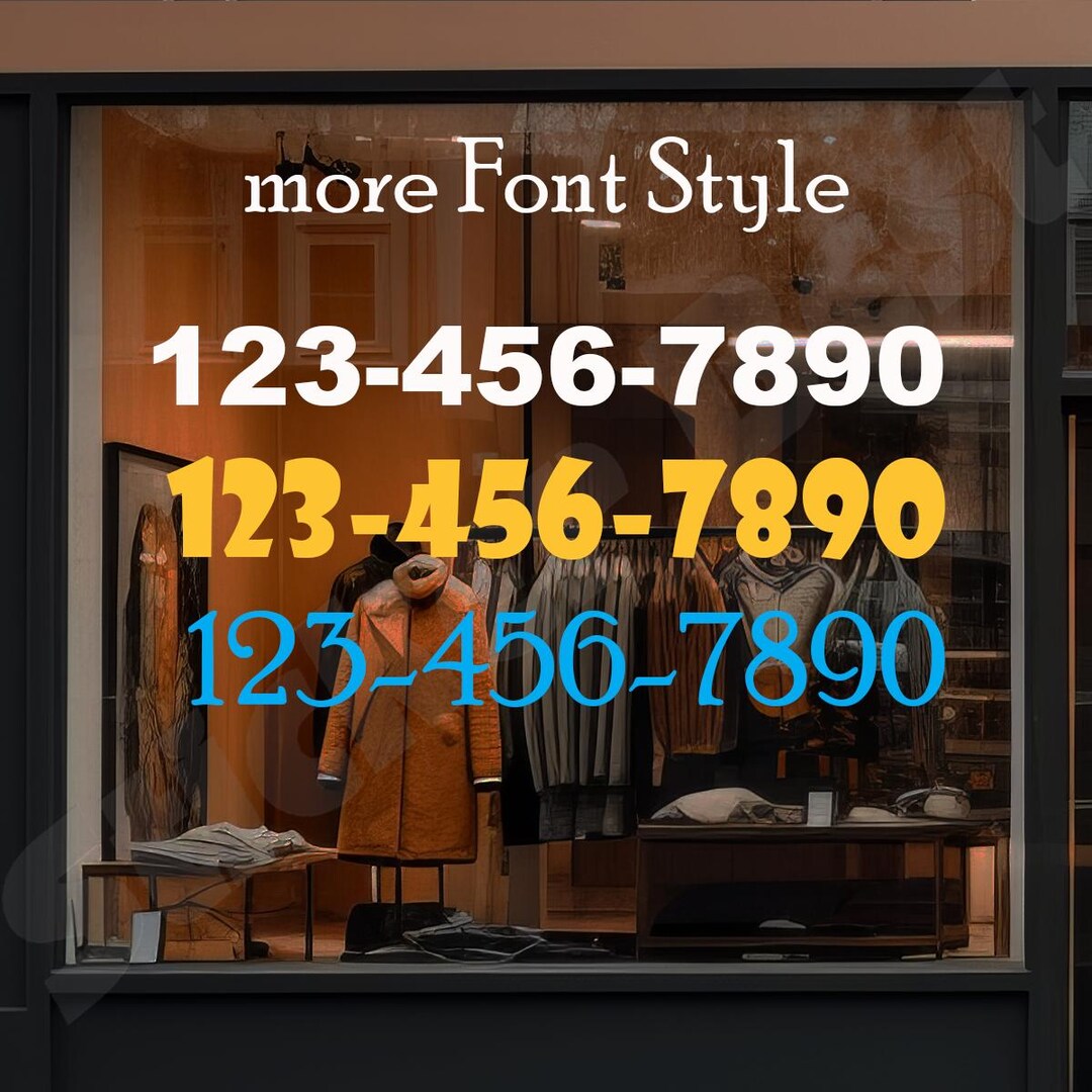 Custom Phone Number Decal: Business Window, Door, Storefront - Etsy