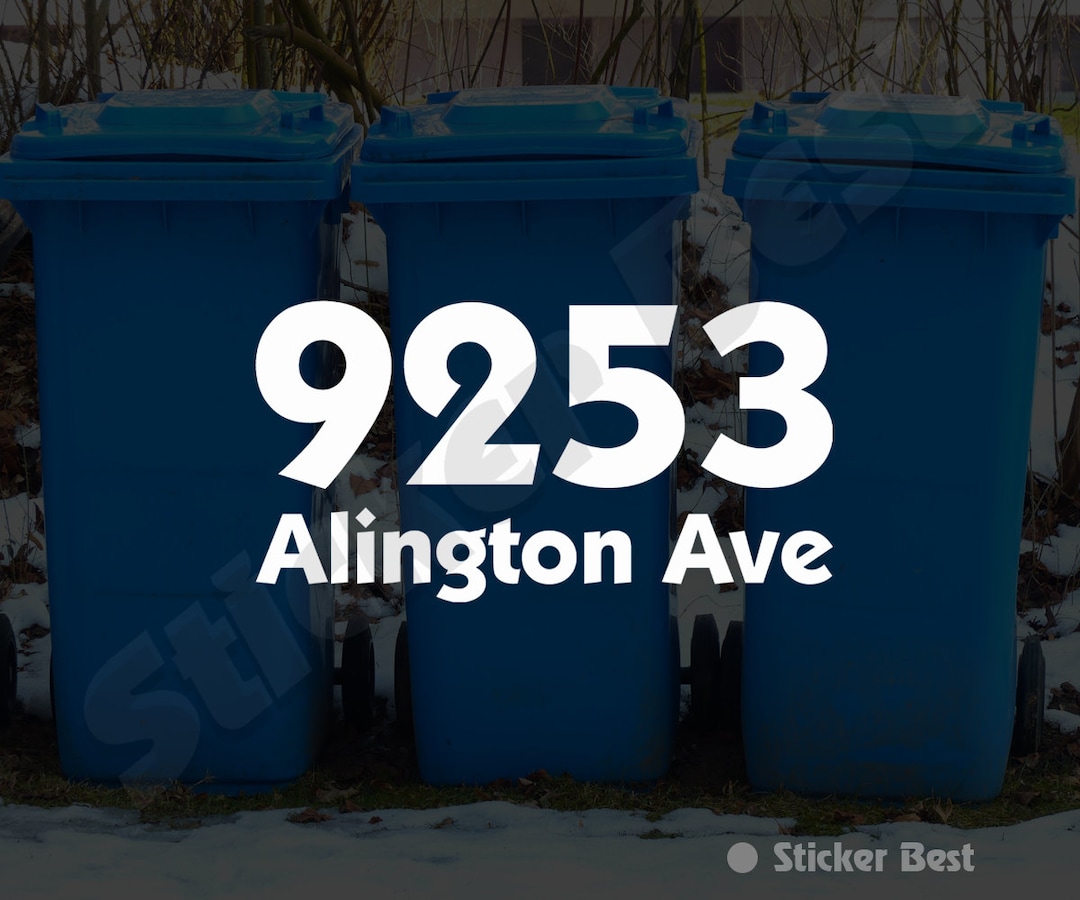 Trash Cans Number Decal Die Cut Decals Sticker Front Door Mailbox ...