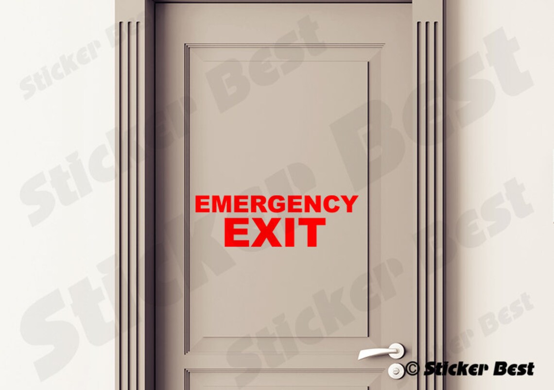 EMERGENCY EXIT Sign Decal Vinyl Sticker Door Window Wall - Etsy