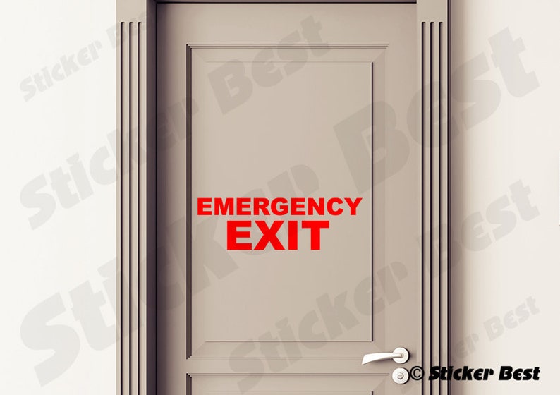 EMERGENCY EXIT Sign Decal Vinyl Sticker Door Window Wall - Etsy