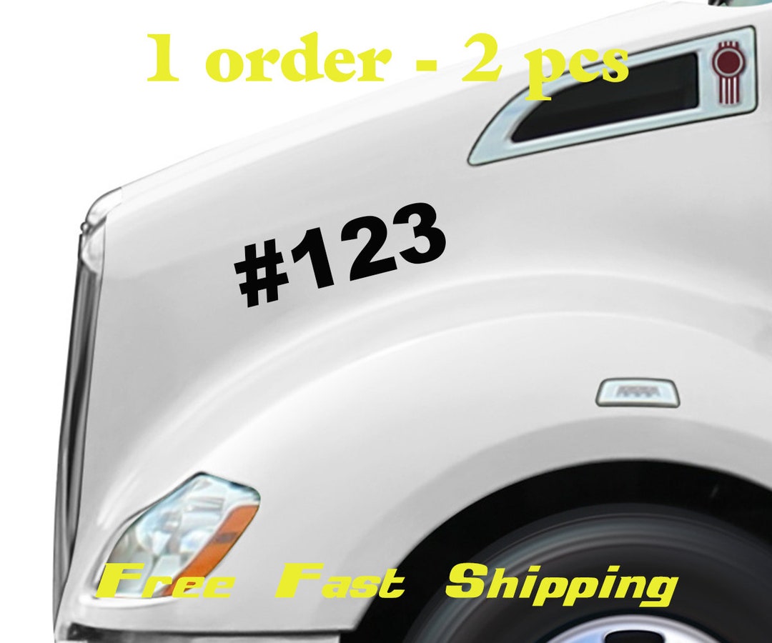 Custom Truck Number Decals Truck Number Stickers DOT Number Decals for ...