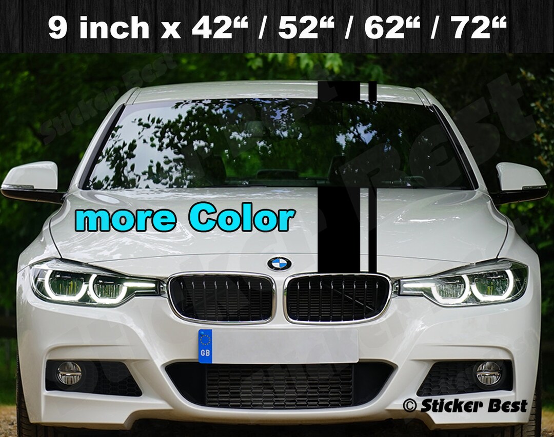 9 Auto Racing Rally Stripes Decals Car Body Hood Trunk Graphics Vinyl ...