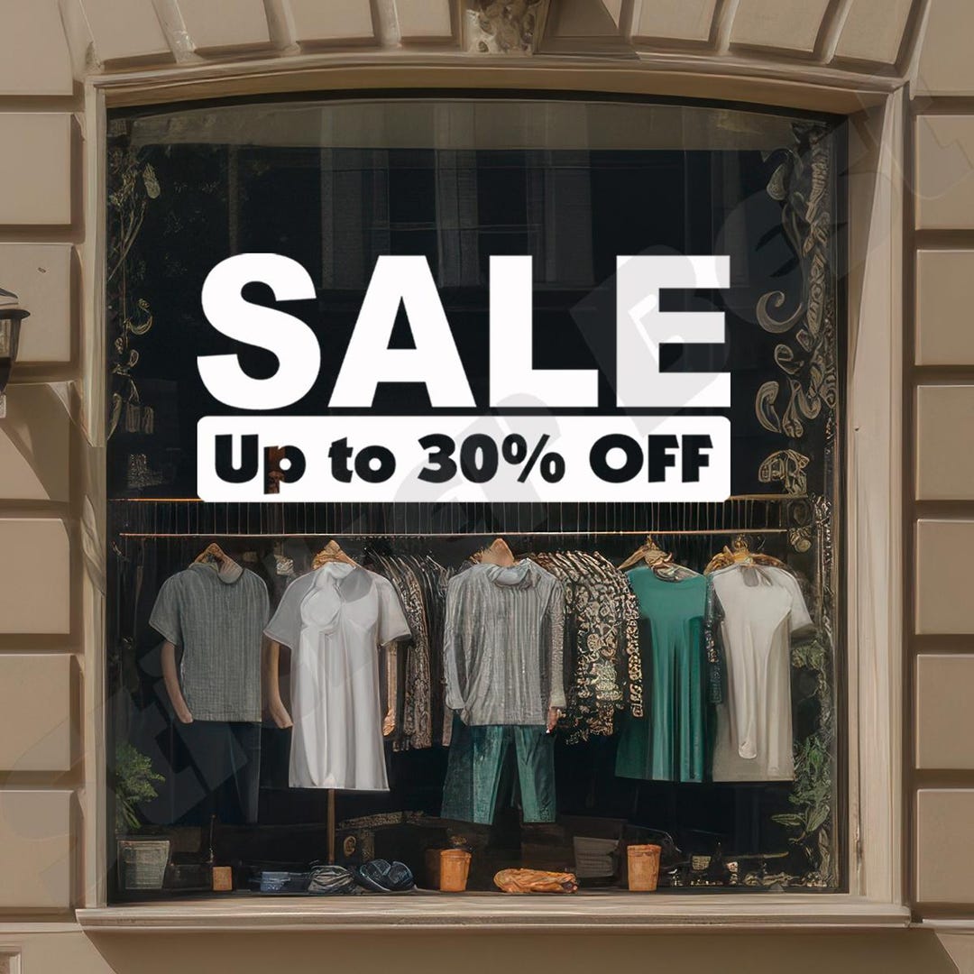 Store Sale Sign Decal - Store Sale Sticker - Store Window Sign - Sale ...