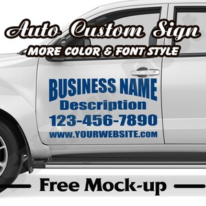 Custom Car Sign Decals Sticker Auto Door Window Business Sign - Etsy