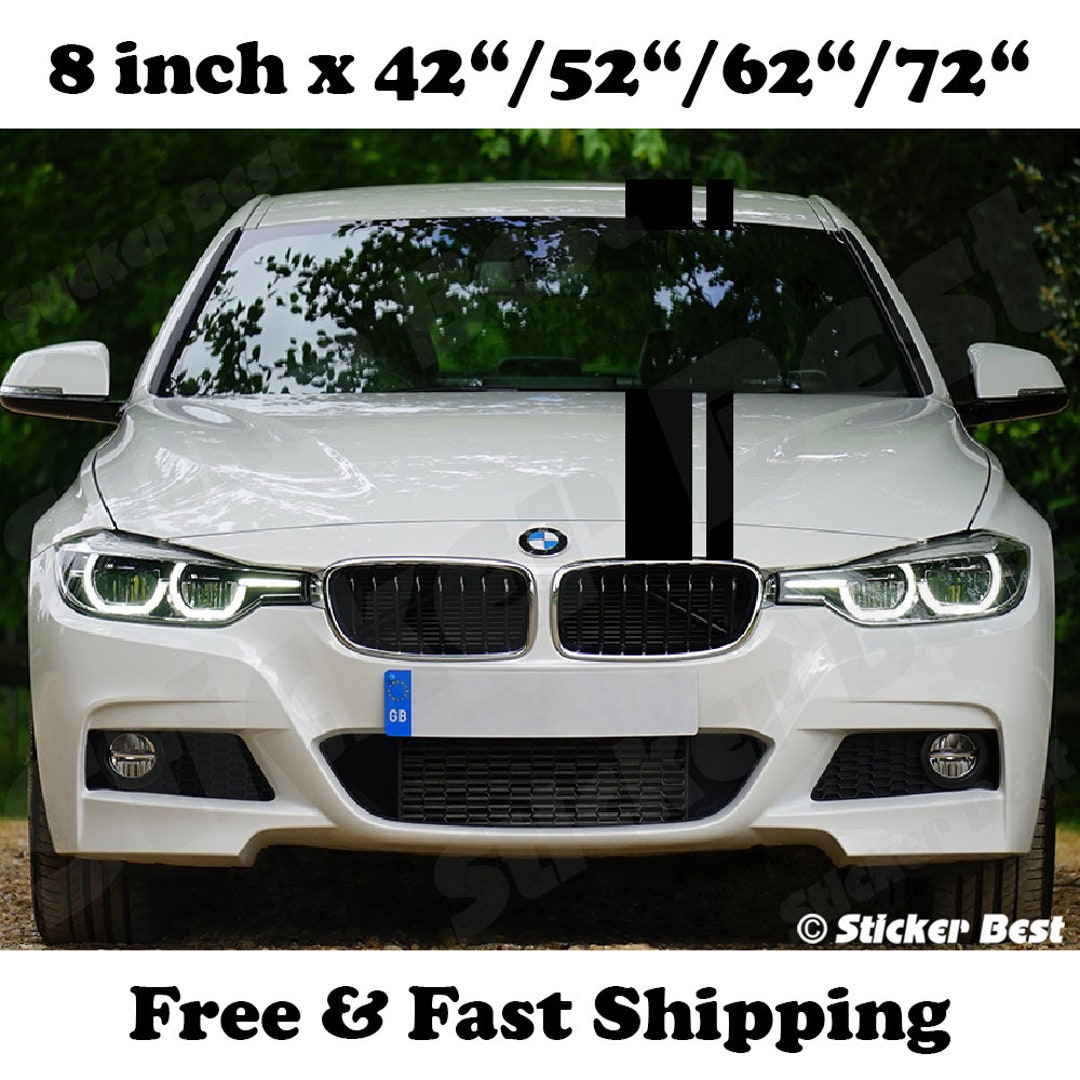 8 Auto Racing Stripes Decals Car Body Hood Trunk Graphics Vinyl Decals ...