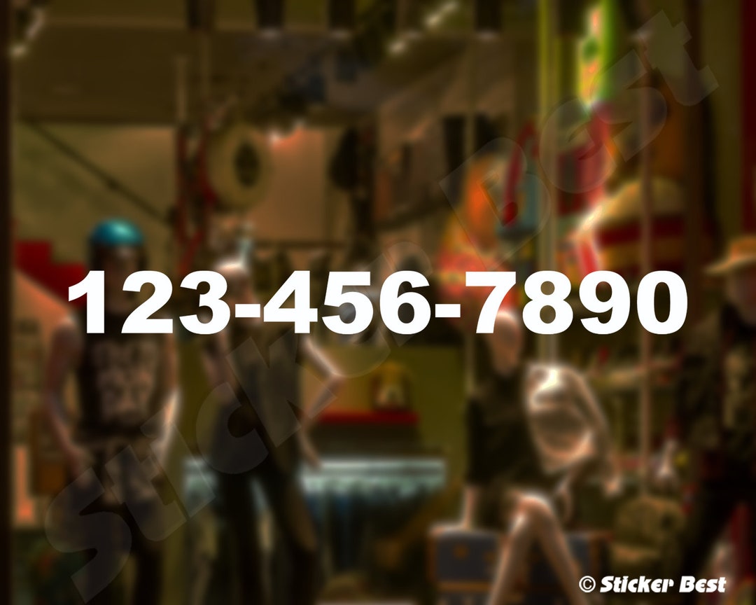Custom Phone Number Decal Business Phone Number Decal Storefront, Door ...