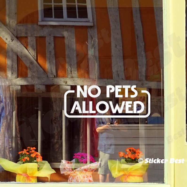NO PETS ALLOWED Decal - Window Door Wall Sticker - Etsy