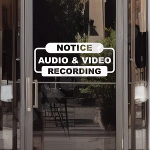 Audio & Video Recording Notice Decals Sticker Door Window Wall Decal - Etsy