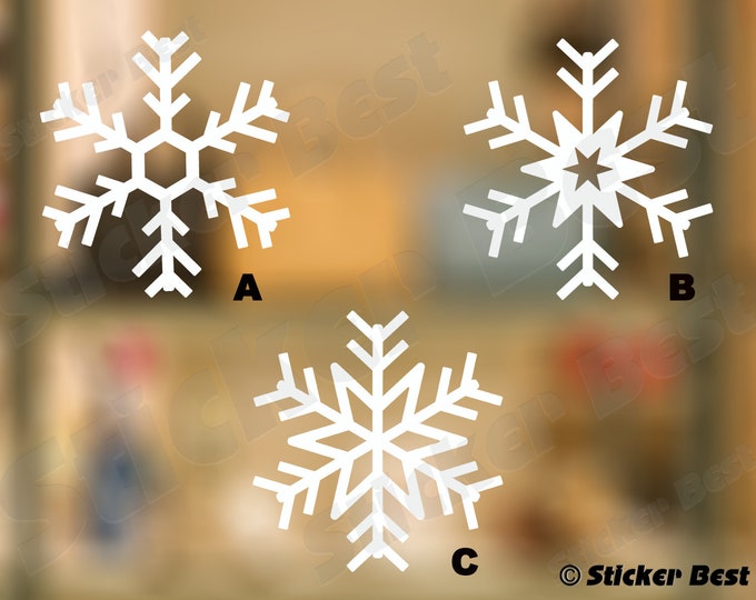 Winter Snowflake Decals Christmas Vinyl Lettering Wall Decal Window ...