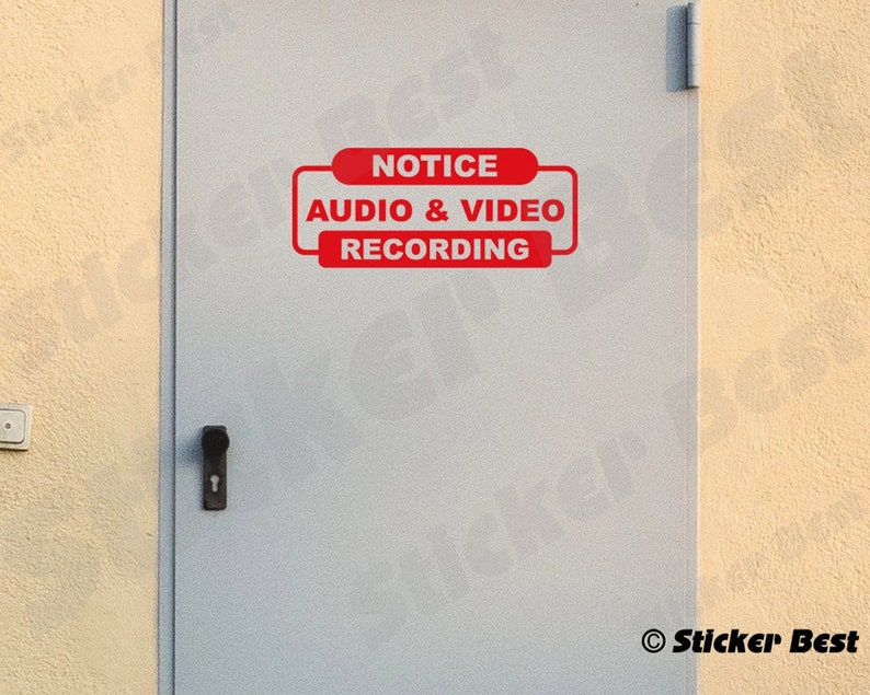 Audio & Video Recording Notice Decals Sticker Door Window Wall - Etsy