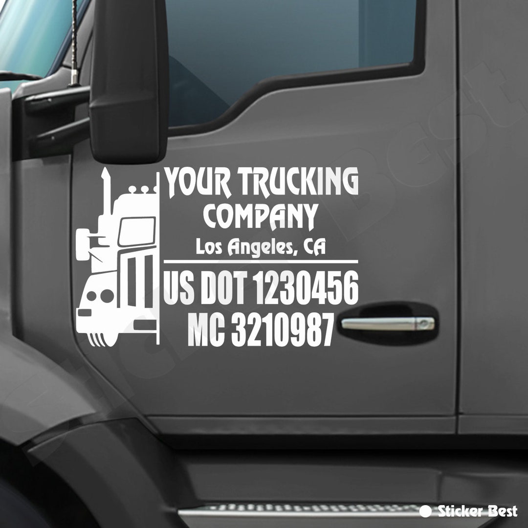 2x Custom US DOT MC Trucking Decal Trucking Sticker Truck Lettering ...