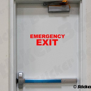 EMERGENCY EXIT Sign Decal Vinyl Sticker Door Window Wall Decals ...