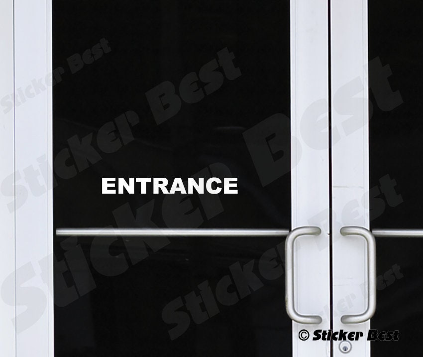 ENTRANCE Sign Decal Sticker Business Store Shop Door Window - Etsy