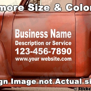 Custom Car Sign Decals Sticker Auto Door Window Business Sign - Etsy