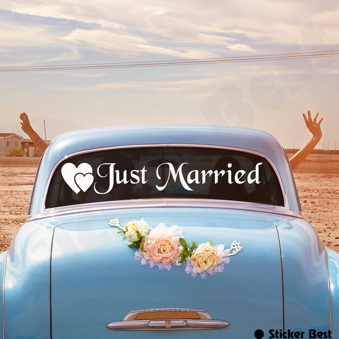 Just Married Car Decal: Wedding Decor Vinyl Sticker - Etsy