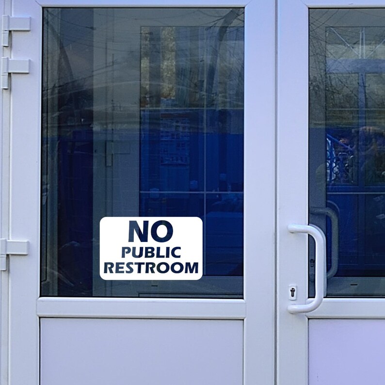 No Public Restroom Sign Sticker Business Store Shop Window | Etsy