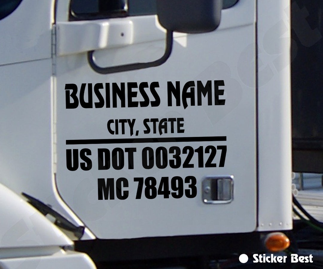 Custom Trucking Decal, Trucking Sticker, US DOT MC Number, Truck ...