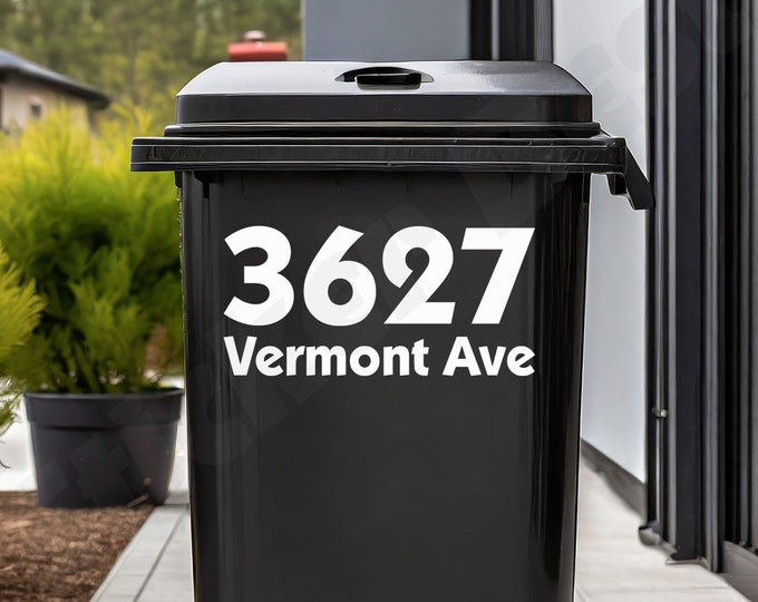 Custom House Number Decal for Trash Can or Dumpster Residential HOA ...