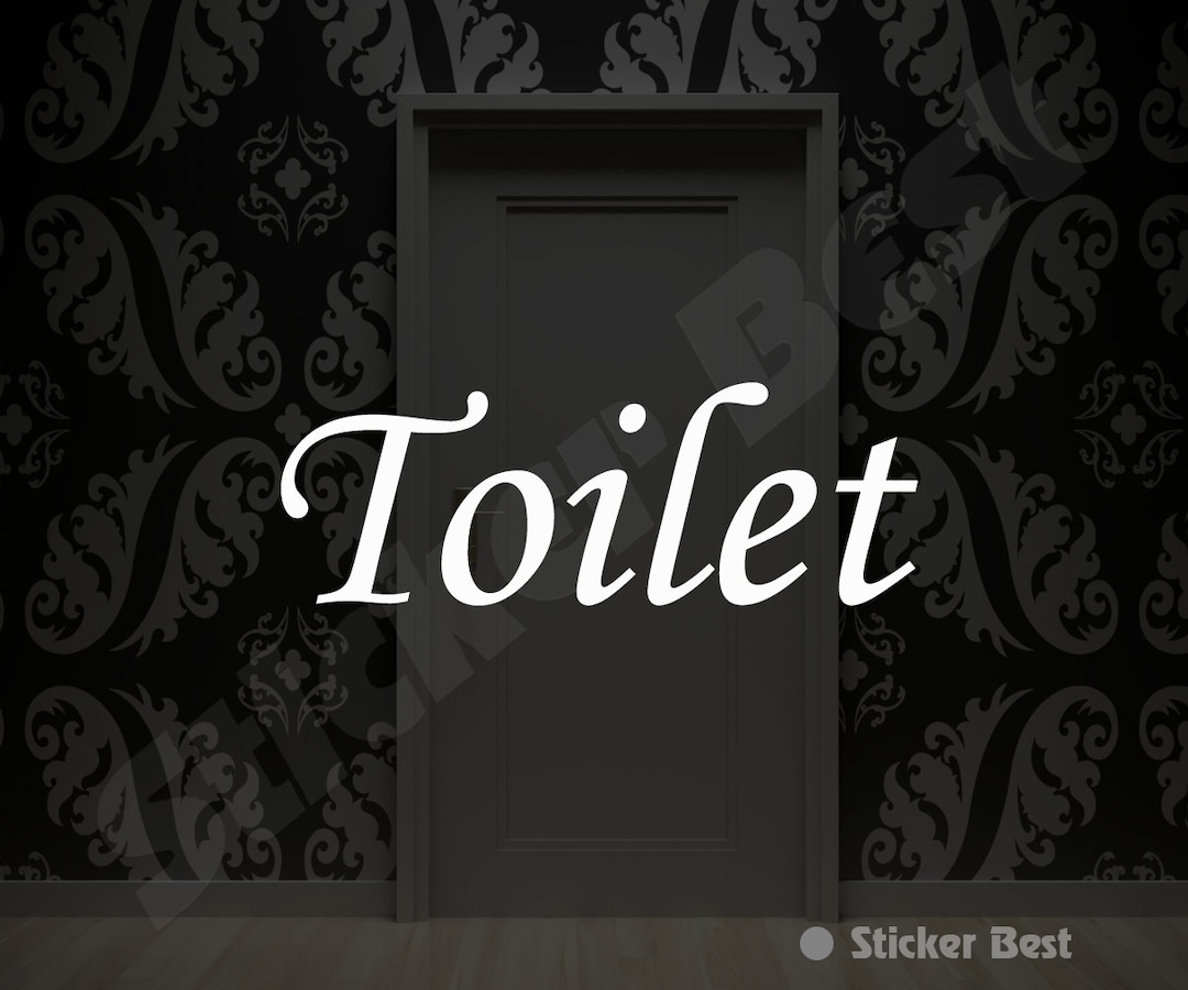 Toilet Door Sign Decal Vinyl Sticker - Etsy