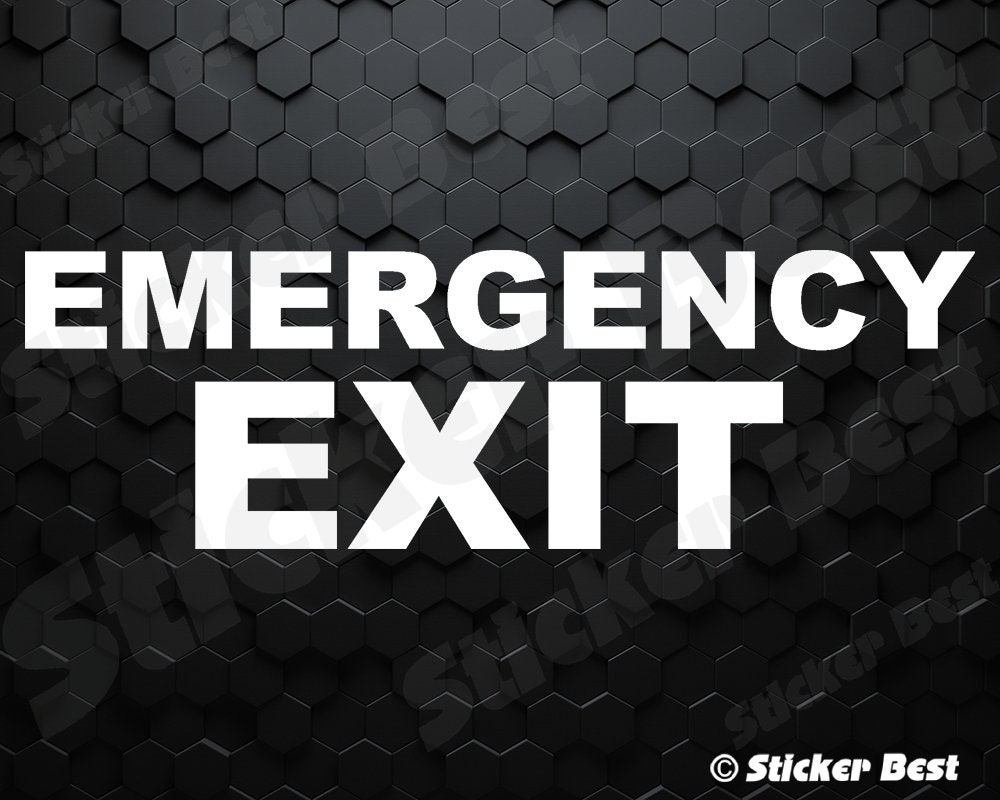 EMERGENCY EXIT Sign Decal Vinyl Sticker Door Window Wall - Etsy